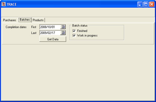 Here youselect a date range and whether or not the batches are Work in ...
